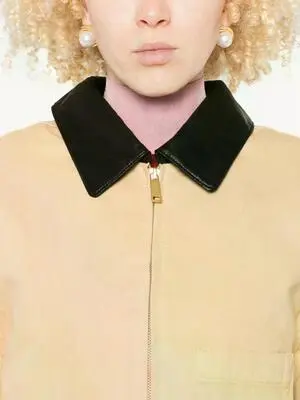 SELF-PORTRAIT Leather-collared Cropped Jacket