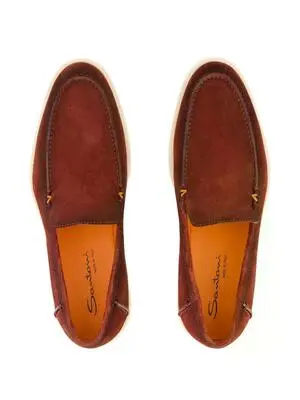 Santoni Suede Loafers - Brown