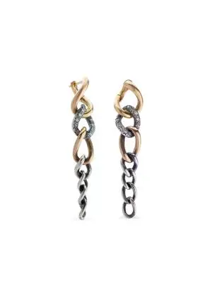 HUM 18k Yellow Interlace Diamond Earrings