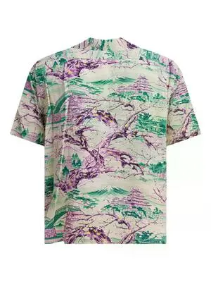SUN SURF Landscape-print Shirt - Green
