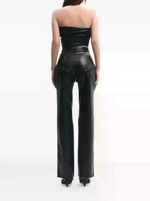 LIKA Detachable-leg Lace-up Eyelet Trousers - Black