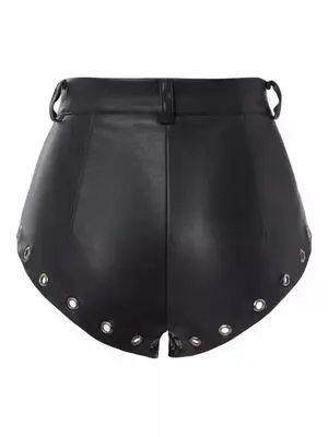 LIKA Detachable-leg Lace-up Eyelet Trousers - Black