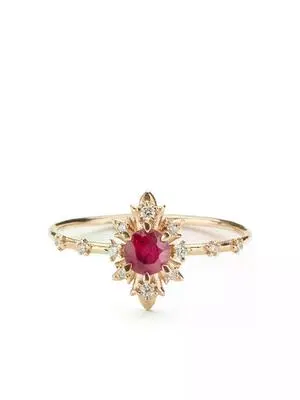 SOFIA ZAKIA 14k Yellow Termina Ruby Diamond Ring
