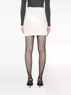 SELF-PORTRAIT Embellished Tweed A-line Skirt - Neutrals