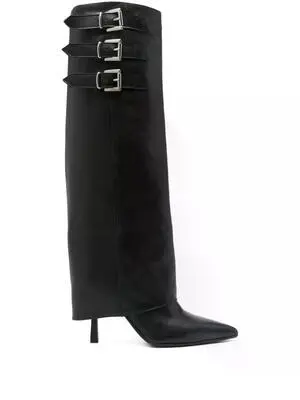 Gisel Moire Buckled Boots For Women