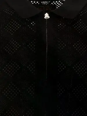 BEAMS Zip-front Mesh Polo Shirt