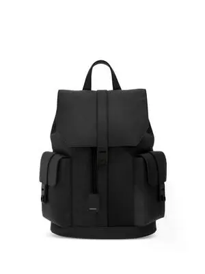 FERRAGAMO Drawstring Flap Backpack - Black