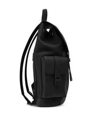 FERRAGAMO Drawstring Flap Backpack - Black