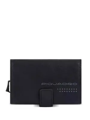PIQUADRO Leather Flap Cardholder Black