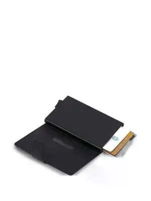 PIQUADRO Leather Flap Cardholder - Black