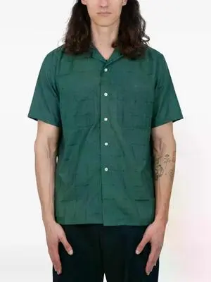 BEAMS Grid-pattern Short-sleeve Shirt