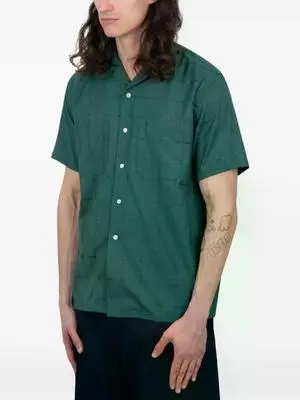 BEAMS Grid-pattern Short-sleeve Shirt