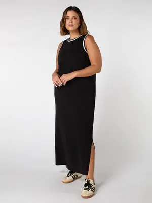LIVE UNLIMITED Crochet Trim Maxi Dress