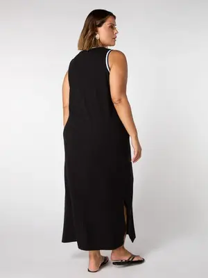 LIVE UNLIMITED Crochet Trim Maxi Dress