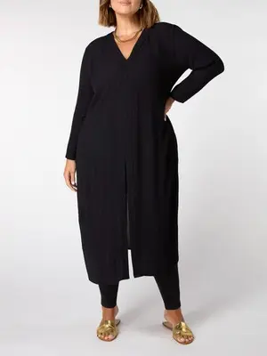 LIVE UNLIMITED Crinkle Split Front Longline Tunic