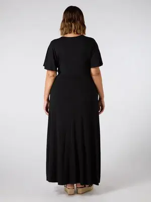 LIVE UNLIMITED Jersey V-neck Maxi Dress
