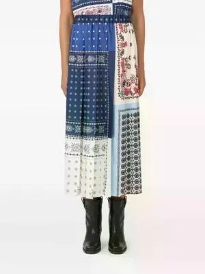Max Mara Luna Printed Pleated Midi Skirt
