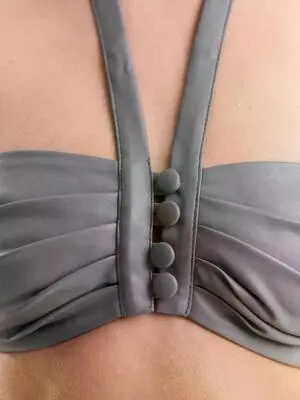 LIKA Buttoned Halterneck Top - Grey