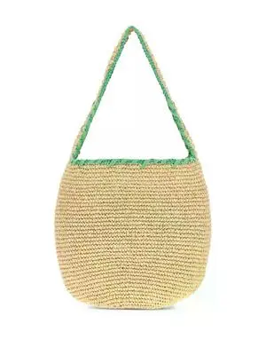 Marni Logo-embroidered Raffia Tote Bag - Neutrals
