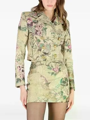 Roberto Cavalli Pheasant Floral Double-breasted Jacket