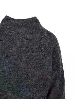 Max Mara Fluffy Knit Mock-neck Sweater - Grey