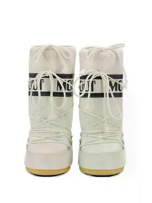 Moon Boot Icon Logo Print Water-repellent Lace-up Boots - White
