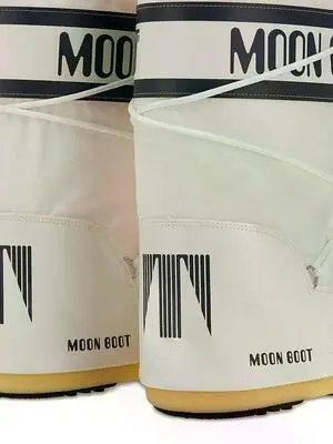 Moon Boot Icon Logo Print Water-repellent Lace-up Boots - White