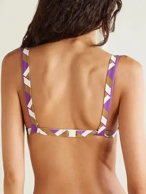 ERES Must Embellished Printed Triangle Bikini Top