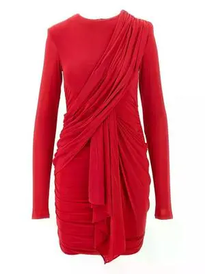 Red Draped Mini Dress