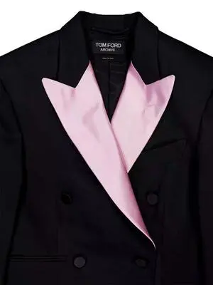 TOM FORD Double-breasted Wool-silk Blend Blazer