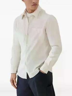 Brunello Cucinelli Pocket Cotton Shirt - Neutrals