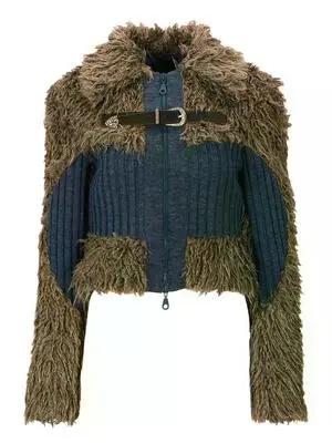 Andersson Bell Olga Panelled Shearling Cardigan