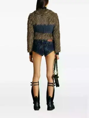 Andersson Bell Olga Panelled Shearling Cardigan