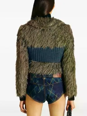 Andersson Bell Olga Panelled Shearling Cardigan