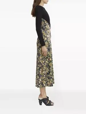 Rodebjer Ribbed Marbled Print Midi Dress