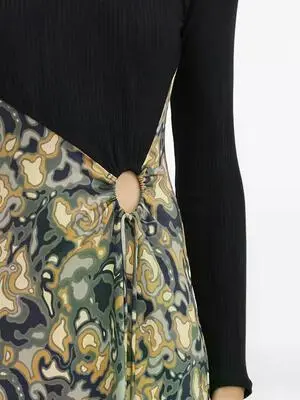 Rodebjer Ribbed Marbled Print Midi Dress