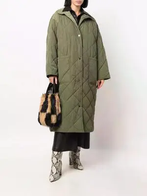 STAND STUDIO Recycled Polyester Quilted Overcoat