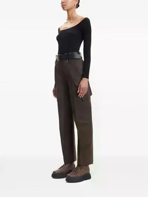 SAMSOE SAMSOE Ribbed Scoop-neck Top
