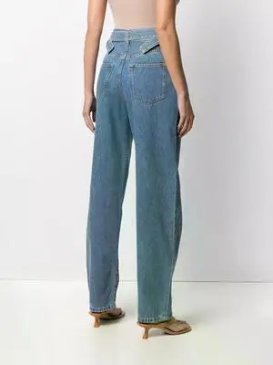 MSGM Pleat Detail Straight Leg Jeans