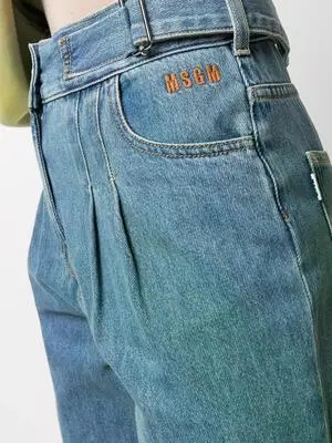 MSGM Pleat Detail Straight Leg Jeans