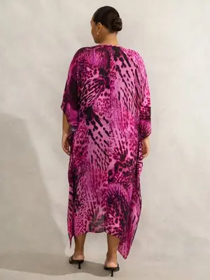 LIVE UNLIMITED Animal Print Kaftan Dress