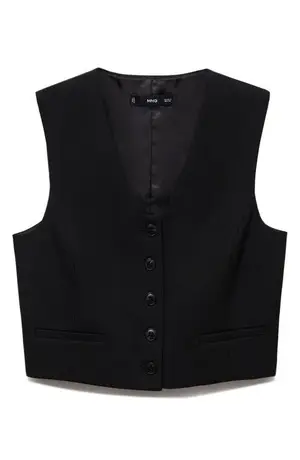 Mango Cropped Suit Vest