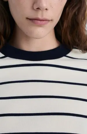 Mango Striped Cotton T-shirt