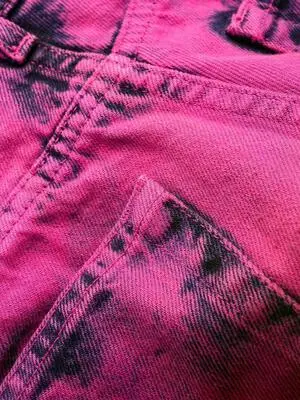 MSGM Two-tone Acid-wash Wide Leg Jeans