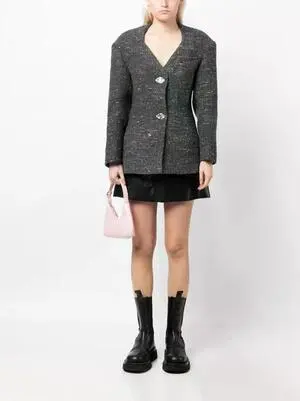 GANNI Fitted Wool-blend Blazer