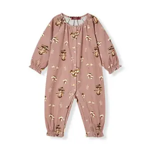 MILKBARN Organic Corduroy Ruffle Snap Jumper - Mushroom