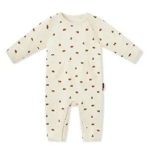 MILKBARN Waffle Knit Jumpsuit - Little Bear