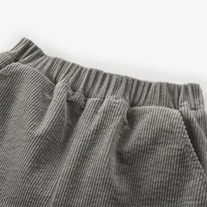 MILKBARN Corduroy Pocket Pants - Grey Penguin
