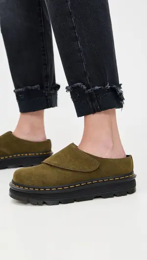 Dr. Martens Zebzag Anywair Clogs - Olive Bronx Suede