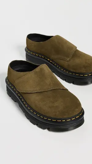Dr. Martens Zebzag Anywair Clogs - Olive Bronx Suede